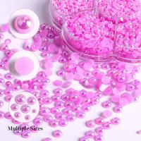 China Resin Pearls Charms for Nails Salon Half Round Back Pearls Decoration Rhinestones Nail Art Charms Beads for sale