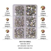 China Nail SPA 6 Grid Mix Flat Bottomed Glass Shaped Drill Crystal Multi Shape Glass Diamonds for sale