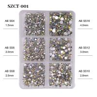 China Nail SPA 6 Grid Mix Flat Bottomed Glass Shaped Drill Crystal Multi Shape Glass Diamonds for sale