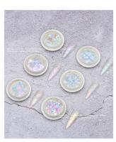 China Plastic Hot Crystal Fire Opal Aurora Nail Art Cloud Flakes Chrome Powder Glitter Powder 2D for sale