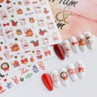 China Cartoon Nail Enhancement Stickers with Multicolor Rabbit Bells and Santa Claus Design for sale