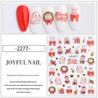 China Cartoon Nail Enhancement Stickers with Multicolor Rabbit Bells and Santa Claus Design for sale