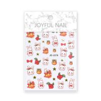 China Cartoon Nail Enhancement Stickers with Multicolor Rabbit Bells and Santa Claus Design for sale