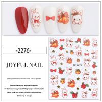 China Cartoon Nail Enhancement Stickers with Multicolor Rabbit Bells and Santa Claus Design for sale