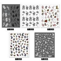 China Style Plastic 2D Japanese Diablo Snake Nail Stickers Cartoon Pattern Adhesive Backing for sale