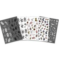 China Style Plastic 2D Japanese Diablo Snake Nail Stickers Cartoon Pattern Adhesive Backing for sale