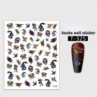 China Style Plastic 2D Japanese Diablo Snake Nail Stickers Cartoon Pattern Adhesive Backing for sale