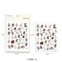 China Style Plastic 2D Japanese Diablo Snake Nail Stickers Cartoon Pattern Adhesive Backing for sale