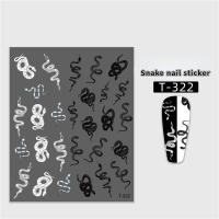 China Style Plastic 2D Japanese Diablo Snake Nail Stickers Cartoon Pattern Adhesive Backing for sale