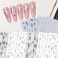 China Transform Your Nails into a Work of Art with Golden and Silver Butterfly 2D Stickers for sale