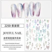 China Transform Your Nails into a Work of Art with Golden and Silver Butterfly 2D Stickers for sale