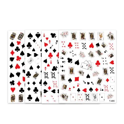 China T-482-T-492 Multicolor Style Poker Series Nail Art Decal Sticker for Salon Beauty for sale