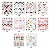 China T-482-T-492 Multicolor Style Poker Series Nail Art Decal Sticker for Salon Beauty for sale
