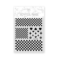 China Checkerboard Classic Plaid Klein Blue Nail Stickers with Adhesive Backing Material for sale