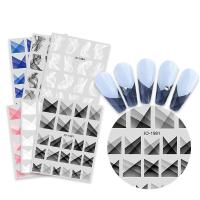 China Half Transparent Black and White Smoke Nail Enhancement Stickers for French Nails for sale