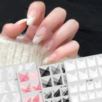 China Half Transparent Black and White Smoke Nail Enhancement Stickers for French Nails for sale