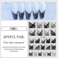 China Half Transparent Black and White Smoke Nail Enhancement Stickers for French Nails for sale