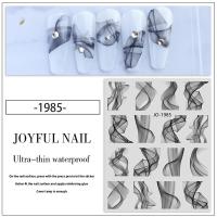 China Half Transparent Black and White Smoke Nail Enhancement Stickers for French Nails for sale