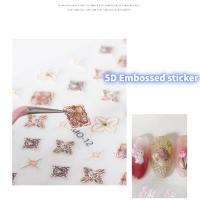China 5g Tulip Bunny Nail Enhancement Stickers with Adhesive Backing in Hollow Relief Design for sale