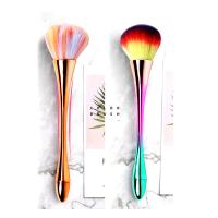 China Synthetic Hair Long Handle Nail Art Dust Brush for Smooth and Thorough Powder Removal for sale