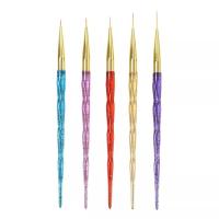 China Professional Nylon Brush 5 Colors Acrylic Liner Nail Drawing Pen for Detail Design for sale
