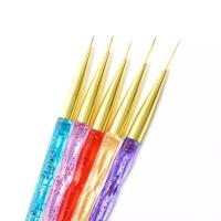 China Professional Nylon Brush 5 Colors Acrylic Liner Nail Drawing Pen for Detail Design for sale