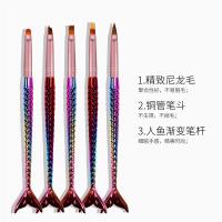 China Professional 100% Kolinsky Mermaid Penholder Drawing Pen Set with Acrylic Nail Brush for sale