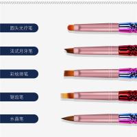 China Professional 100% Kolinsky Mermaid Penholder Drawing Pen Set with Acrylic Nail Brush for sale