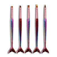 China Professional 100% Kolinsky Mermaid Penholder Drawing Pen Set with Acrylic Nail Brush for sale
