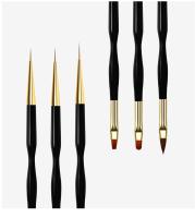China Mermaid Penholder Drawing Pen Set Dual Ended for 100% Kolinsky Acrylic Nail Brush for sale