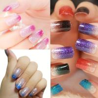China 28 Colors Real Color Temperature Change Glitter Nail Gel Polish Easy to Apply Remove for sale