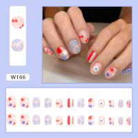 China OEM Mixed Color Star Stripes Style Nail Tip Flash Ins Style Artificial Fingernails Set for sale