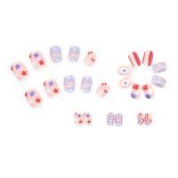 China OEM Mixed Color Star Stripes Style Nail Tip Flash Ins Style Artificial Fingernails Set for sale