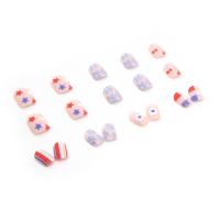 China OEM Mixed Color Star Stripes Style Nail Tip Flash Ins Style Artificial Fingernails Set for sale