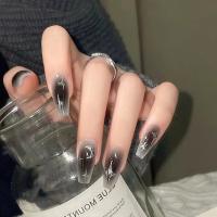 China Full Cover 24pcs Silver Moon and Stars Artificial Fingernails Set for Hot Style Nails for sale