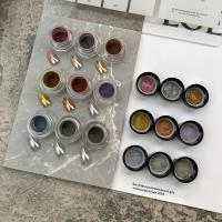 China Nail powder Super bright metal magic mirror powder for nail enhancement retro golden nail art decoration for sale
