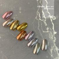 China Nail powder Super bright metal magic mirror powder for nail enhancement retro golden nail art decoration for sale