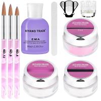 China Professional Acrylic Nail Kit for Beginners With Nail Brush Monomer Acrylic Powder Set Nail Extension Form for sale