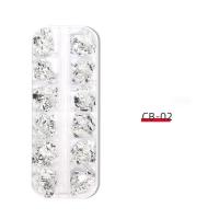 China 12 Grid Boxed Nail Art Gold and Silver Foil Paper 2D Style 4 Color Gold Wave Fragments for sale