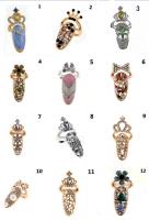 China Fashion Jewelry Rhinestone Fingernail Protective Bowknot Nail Ring Charm Crown Flower Crystal Finger Nail Rings For Women AP455 for sale
