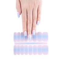 China Factory Price Fashionable 3d Nail Sticker Manicure Decoration Semi Cured Gel Nail Wraps Polish Ombre Color Nail Strips for sale