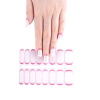 China Factory Price Fashionable 3d Nail Sticker Manicure Decoration Semi Cured Gel Nail Wraps Polish Ombre Color Nail Strips for sale