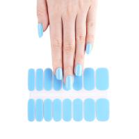 China Factory Price Fashionable 3d Nail Sticker Manicure Decoration Semi Cured Gel Nail Wraps Polish Ombre Color Nail Strips for sale