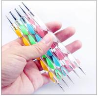 China 2022 Professional Nail Art Dotting Tool 5-piece set metal crystal dotting pen thick head small head nail dotting pen for sale