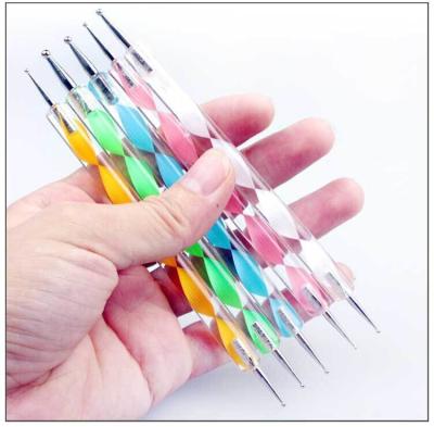 China 2022 Professional Nail Art Dotting Tool 5-piece set metal crystal dotting pen thick head small head nail dotting pen for sale