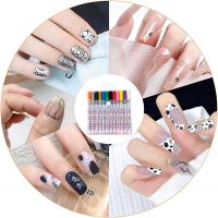 China Best Graffiti Nail Pen 12color Acceptable OEM Gel Polish Nail Art Pen for Painting for sale