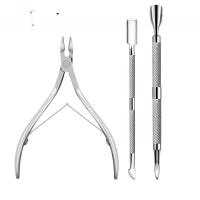 China Hot sales Nails Exfoliating Tool Stainless Steel Scissors with Brush Pen Push Barbed Dead Skin Multi Function Nail Clippers for sale