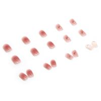 China 24pcs/Set New style OEM Wholesale 3D camellia rouge pink shiny Style Nail Tip Flash Ins Style Artificial Fingernails for sale