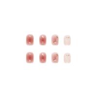 China 24pcs/Set New style OEM Wholesale 3D camellia rouge pink shiny Style Nail Tip Flash Ins Style Artificial Fingernails for sale