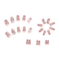 China 24pcs/Set New style OEM Wholesale Crystal Butterfly halo dyed Flash Style Nail Tip Flash Ins Style Artificial Fingernails for sale